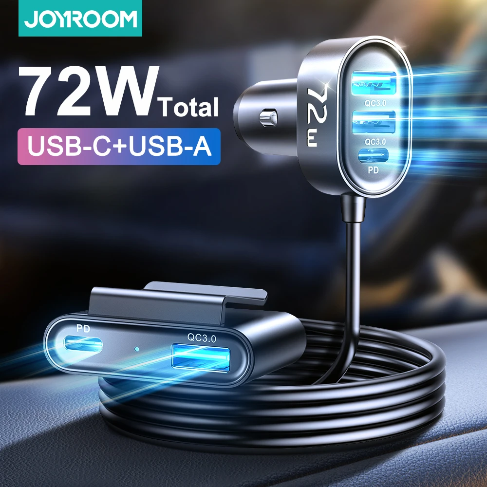 Joyroom 5 منافذ 78 واط شاحن سيارة USB نوع C QC 3.0 PD 3.0 شحن سريع لأجهزة الكمبيوتر المحمول ...