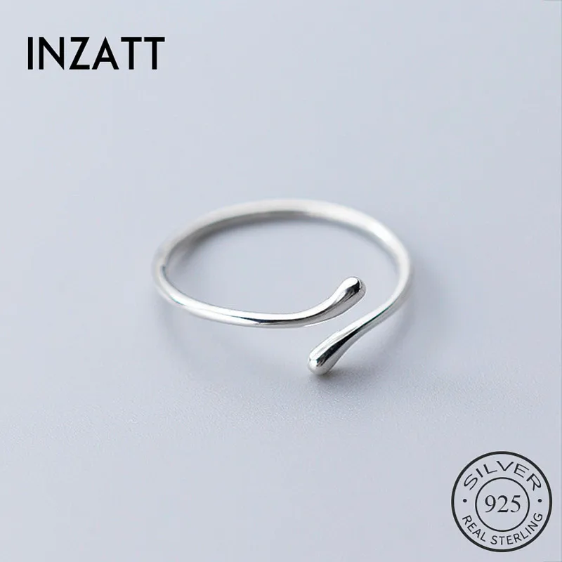 Inzatt Echt 925 Sterling Zilveren Geometrische Verstelbare Ring Voor Mode Vrouwen Party Fijne ...
