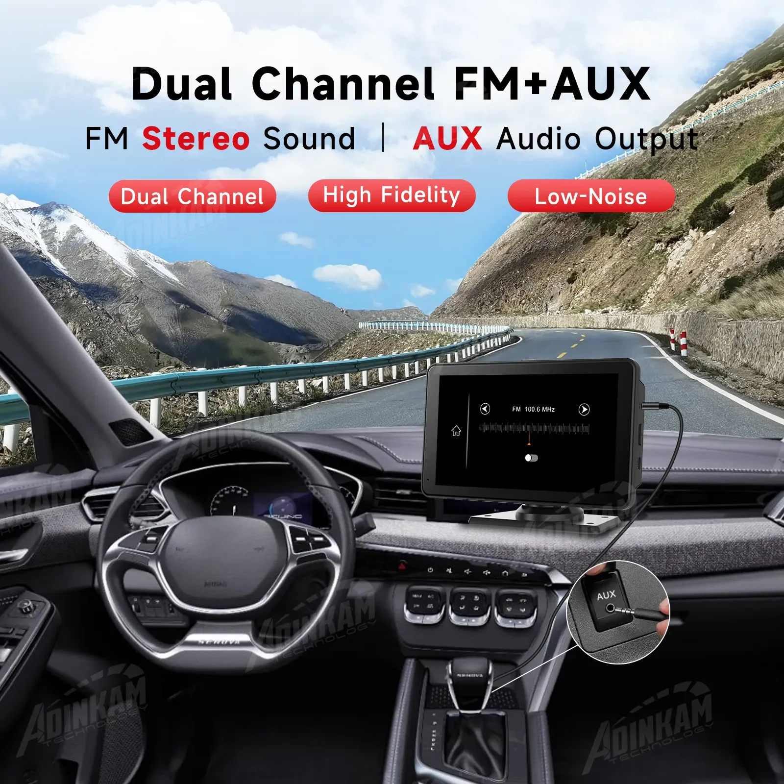 跨境专供7寸导航PND中控4K超清手机投屏CarPlay蓝牙记录AUX车载-阿里巴巴