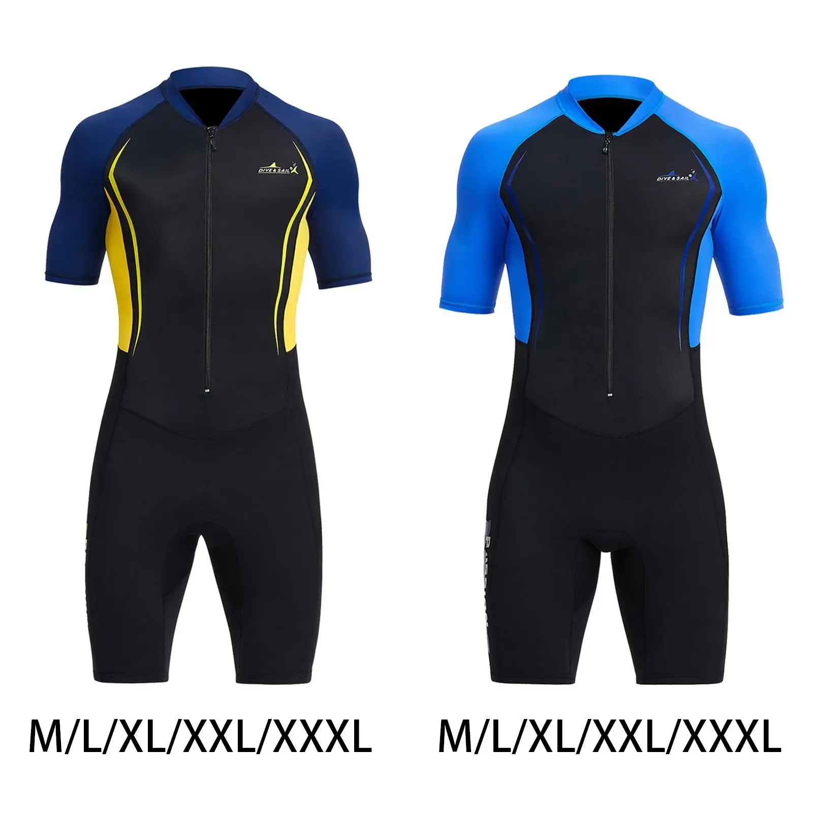 Mens Shorty Wetsuit Sun Protective Short Sleeve Full Body 1.5mm Suit ...