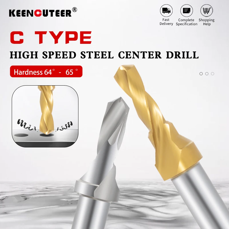 C-Centre-Drill-Bit-HSS-High-Speed-Steel-Chamfered-Threaded-Coated ...