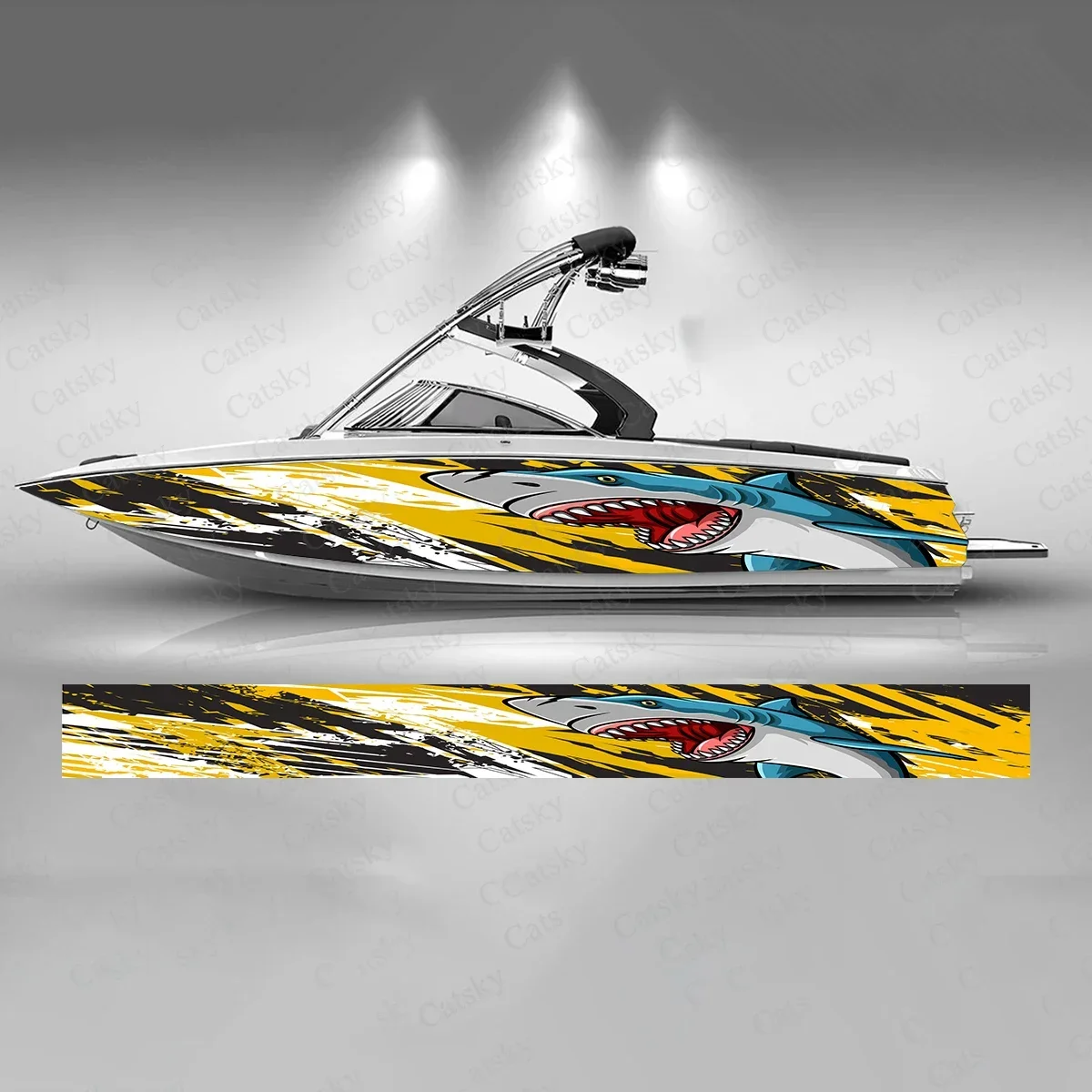 Shark-Abstract-Geometry-Boat-Sticker-Fashion-Custom-Fish-Boat-Sticker ...