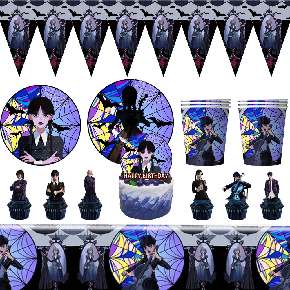 Wednesday-Addams-Birthday-Party-Decoration-Kids-Shower-Boys-Girl ...
