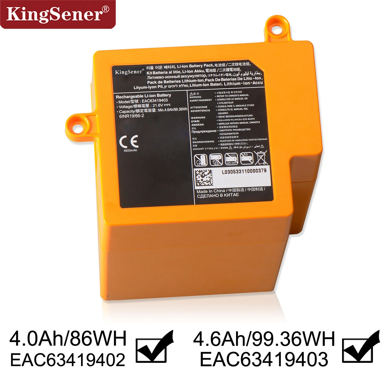 Kingsener 21.6v 99.36wh Eac63419402 Eac63419403 For Lg R9 R9master ...