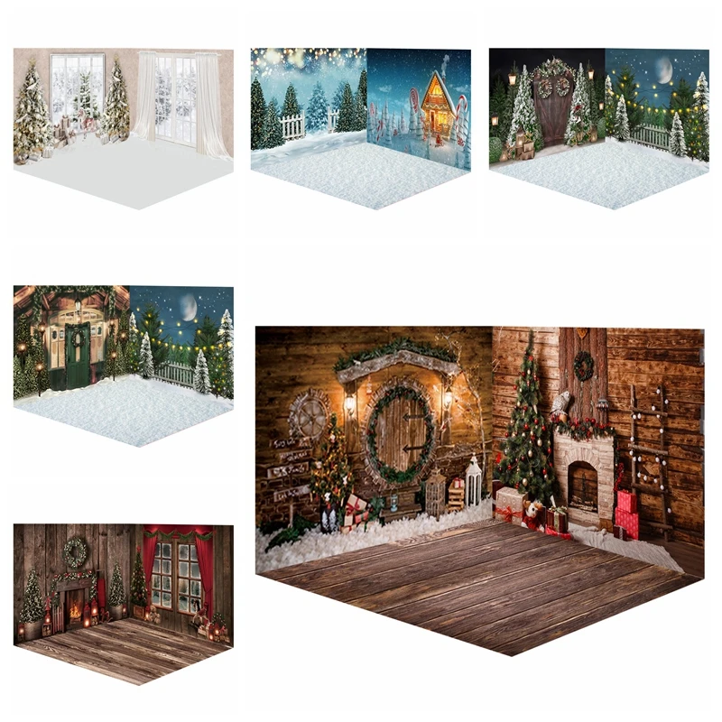 Merry Christmas Backdrops For Photography 2023 Xmas Fireplace Tree ...