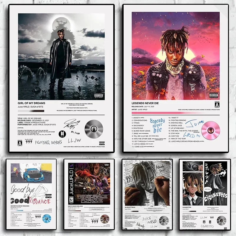 Hip-Hop-Rapper-Juice-WRLD-Todos-lbum-Poster-Set-lbum-Popular-M-sica ...