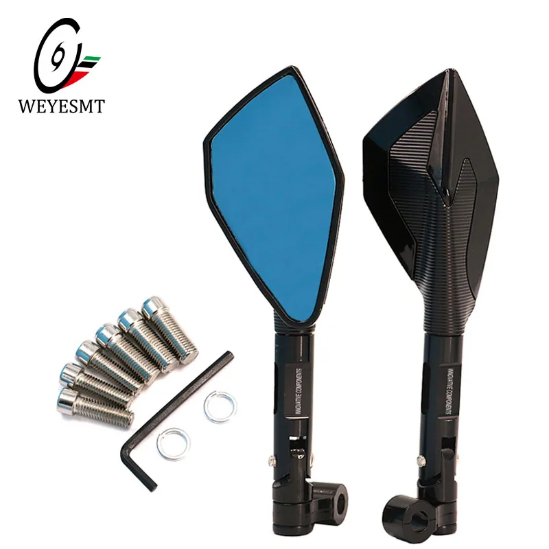 Pair-8mm-10mm-CNC-Aluminum-Motorcycle-Mirror-Rearview-Rear-View-Side ...
