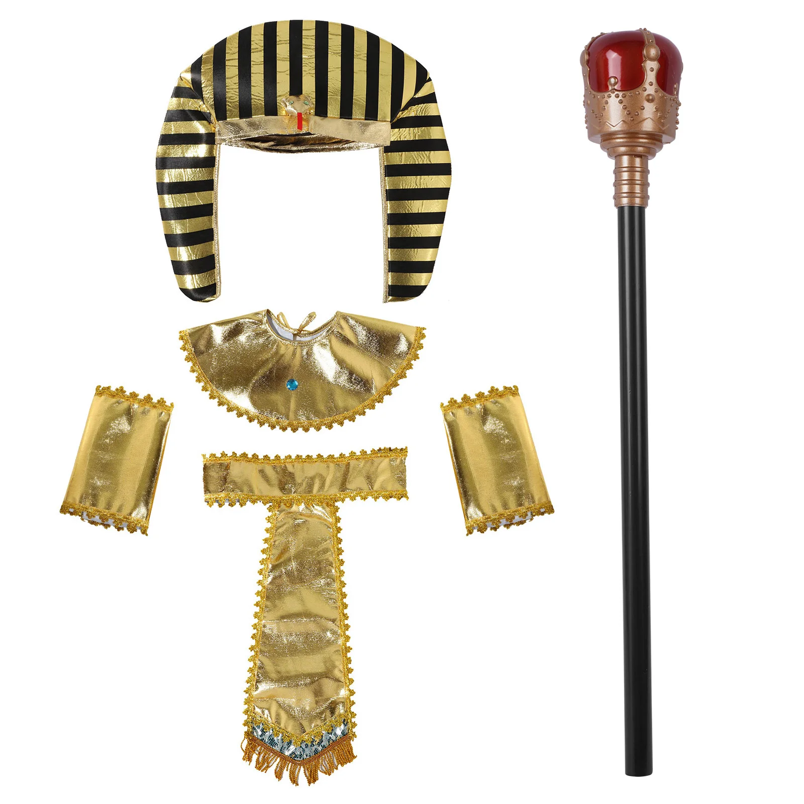 Halloween-Pharaoh-Egyptian-King-Cosplay-Stage-Costumes-Props-Luxury ...