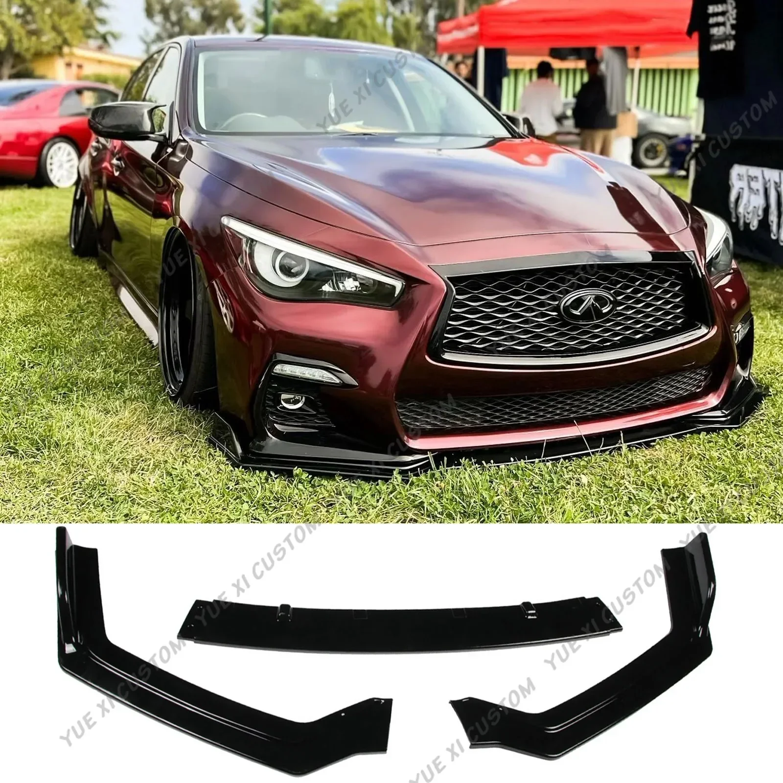 For INFINITI Q50 Sport / Base 2018-2024 Car Front Bumper Lip Spoiler ...