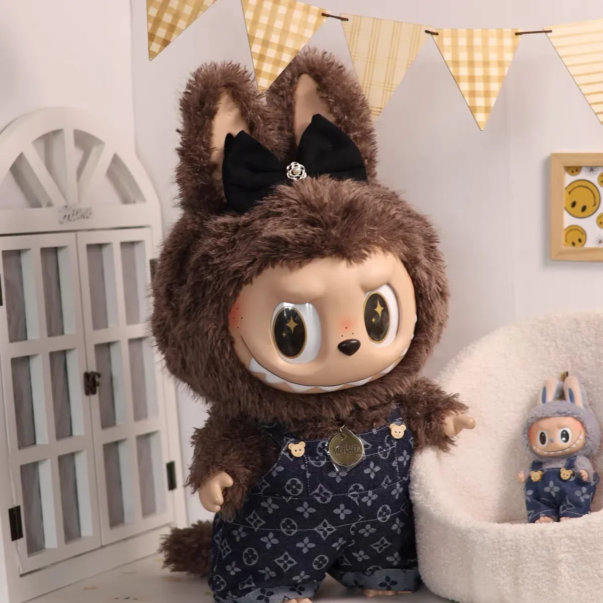 Nueva ropa de bebé de tela Labubu de 58 cm, tela Labubu grande, pequeña ...