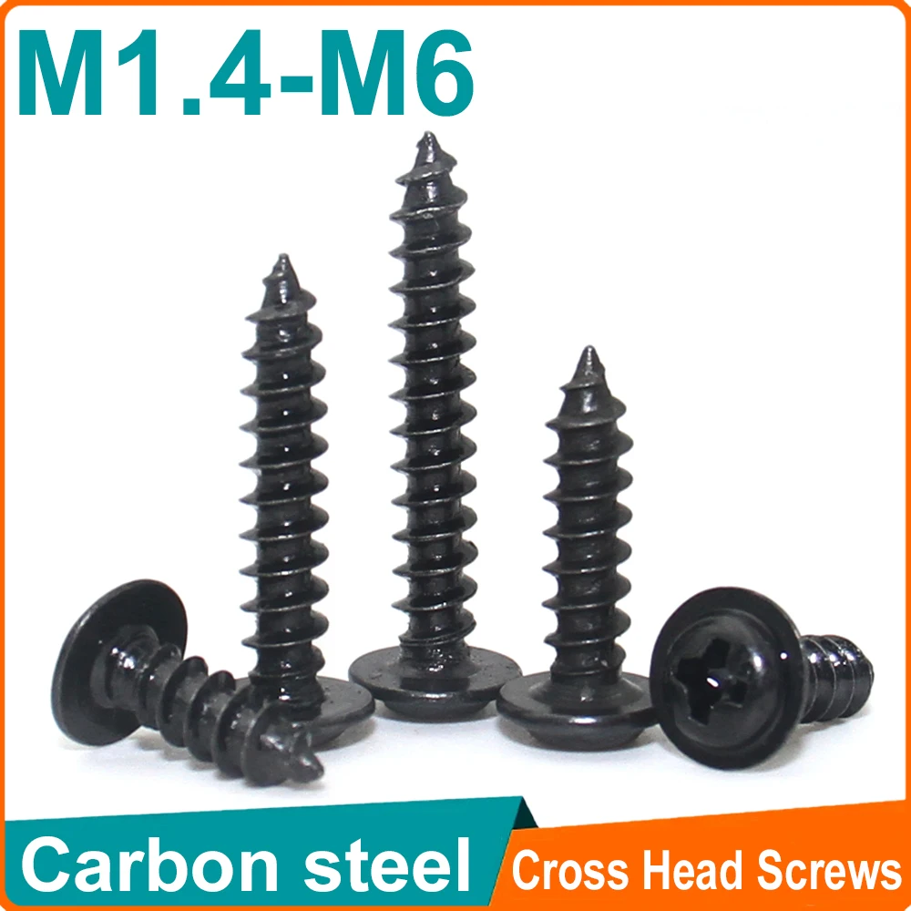 M1.4 M2 M2.5 M3 M3.5 M4 M5 M6 20~100pc Phillips Tapping Screw Round ...