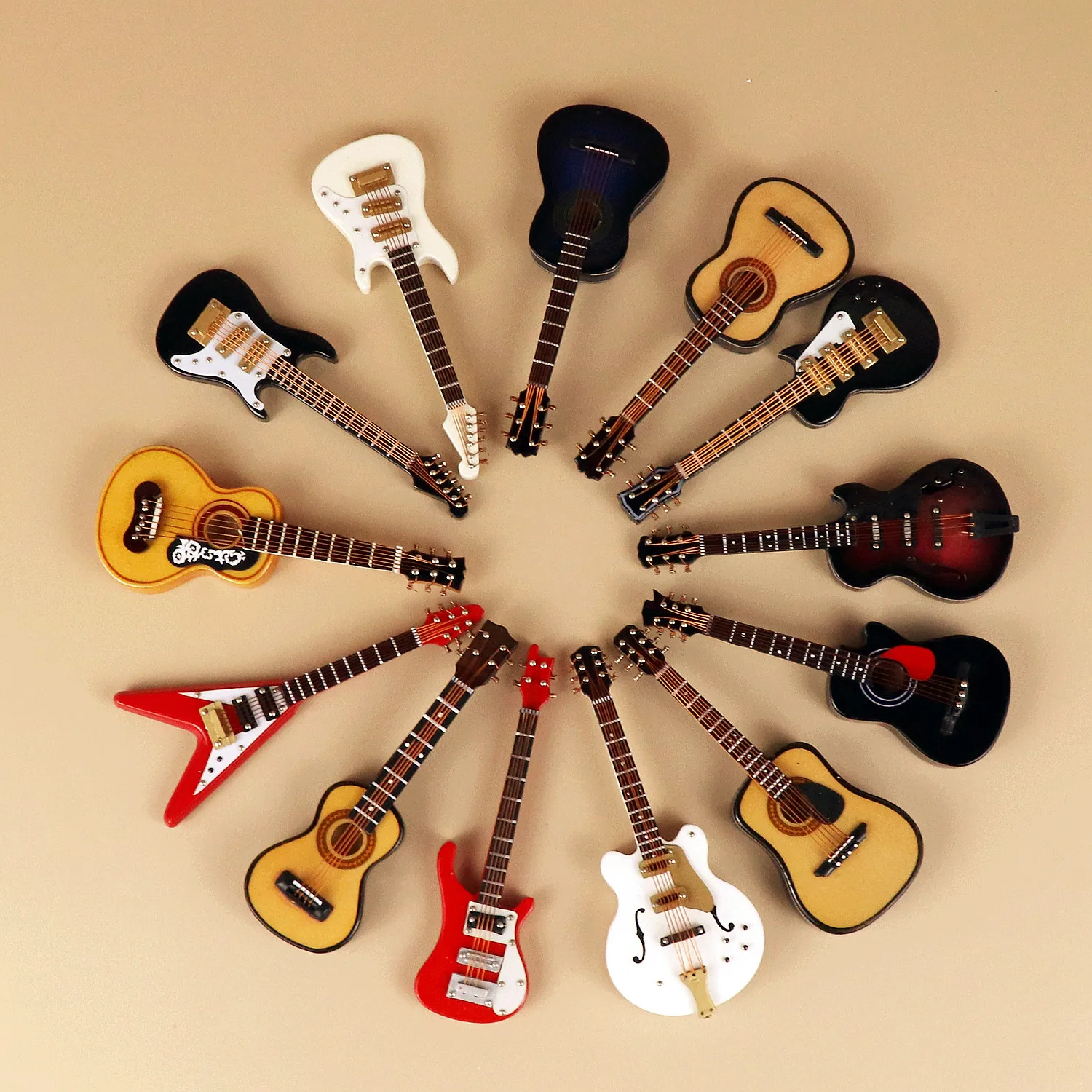 1-12-Scale-Handcrafted-Wooden-Miniature-Electric-Guitar-Model-With ...