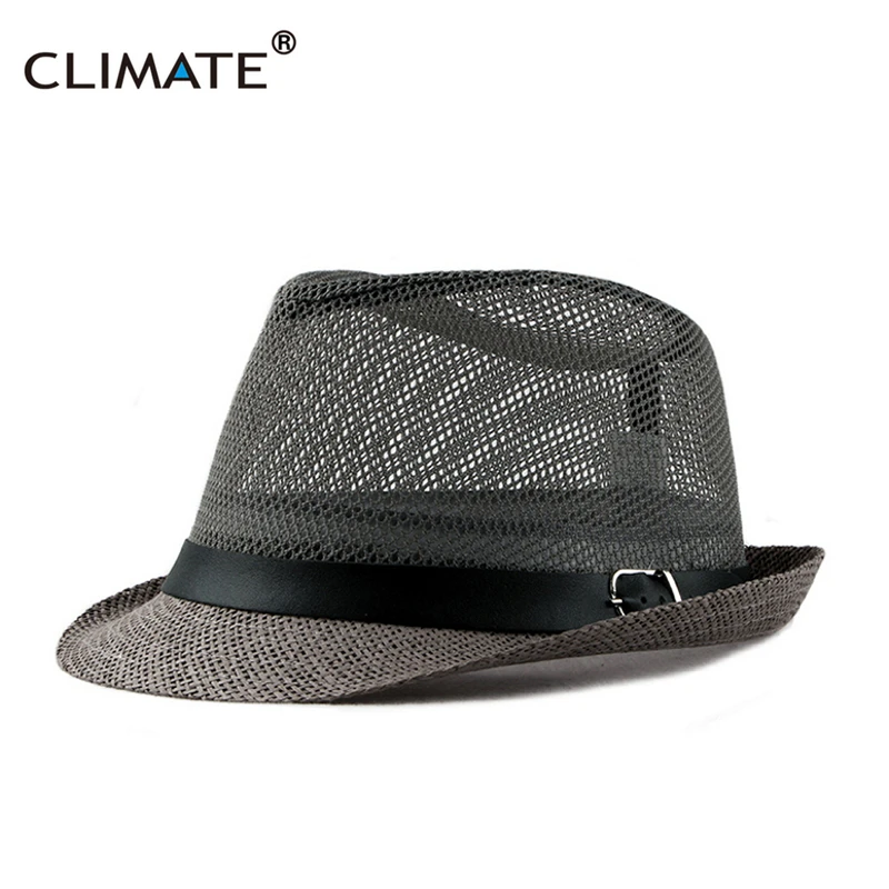 CLIMATE-Summer-Cool-Fedora-Men-Retro-Cool-Straw-Bowler-Hat-Breathable ...