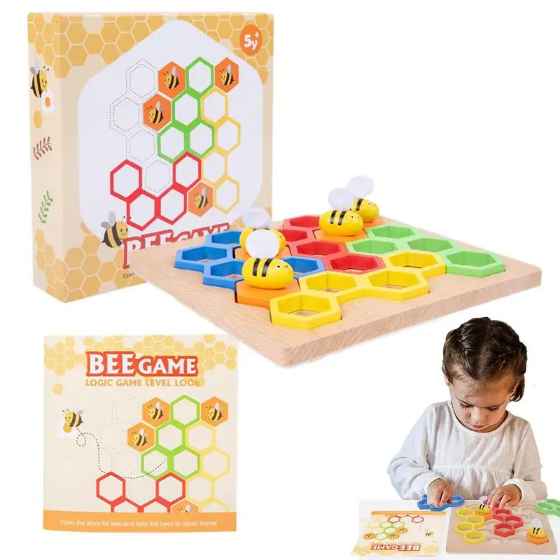Bee-Board-Game-Fine-Motor-Toys-Board-Games-Matching-Game-Honeycombs ...