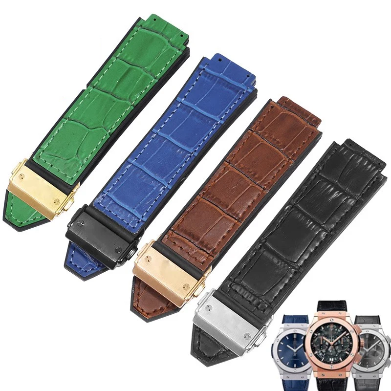 Genuine-Leather-Watchband-for-HUBLOT-BIG-BANG-25-19mm-Waterproof-Men-s ...