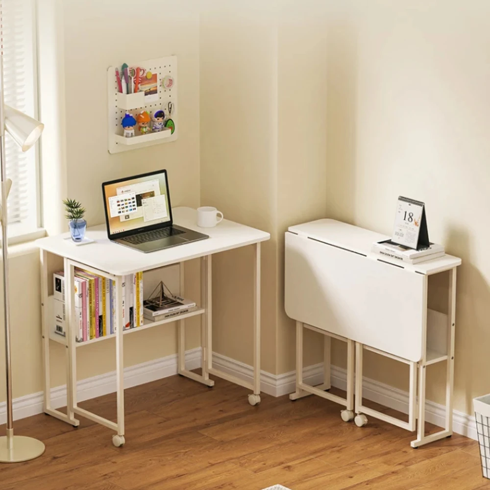 Foldable-Book-Table-With-Bookshelf-Mobile-Minimalist-Office-Furniture ...