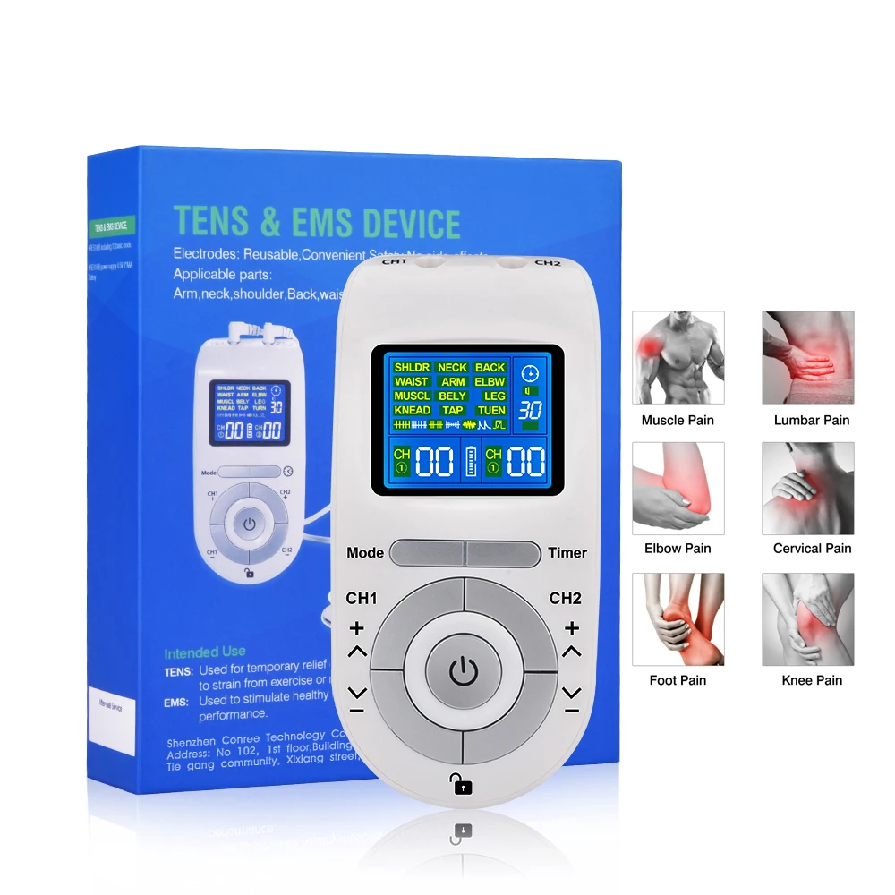 Multi mode EMS Tens Acupuncture Body Massager Pulse Muscle Stimulator ...
