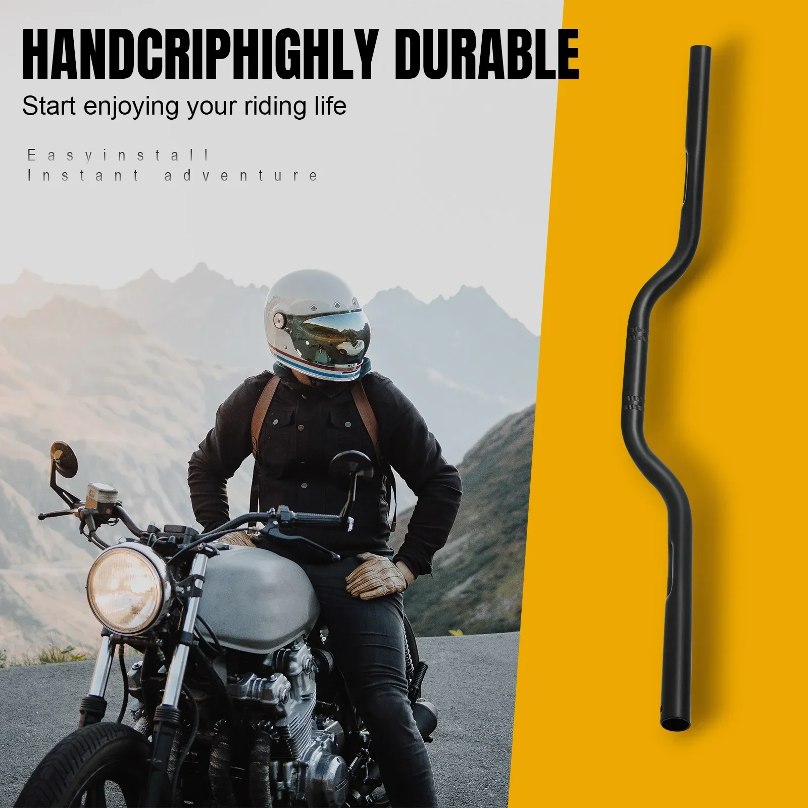 Motorcycle 22mm 25mm Steering Wheel Handlebar Retro Motorbike Handle ...