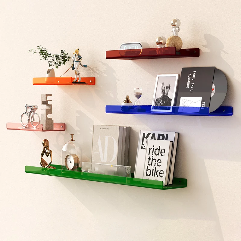 Color-Acrylic-Wall-Mounted-Storage-Rack-Modern-Bathroom-Living-Room ...