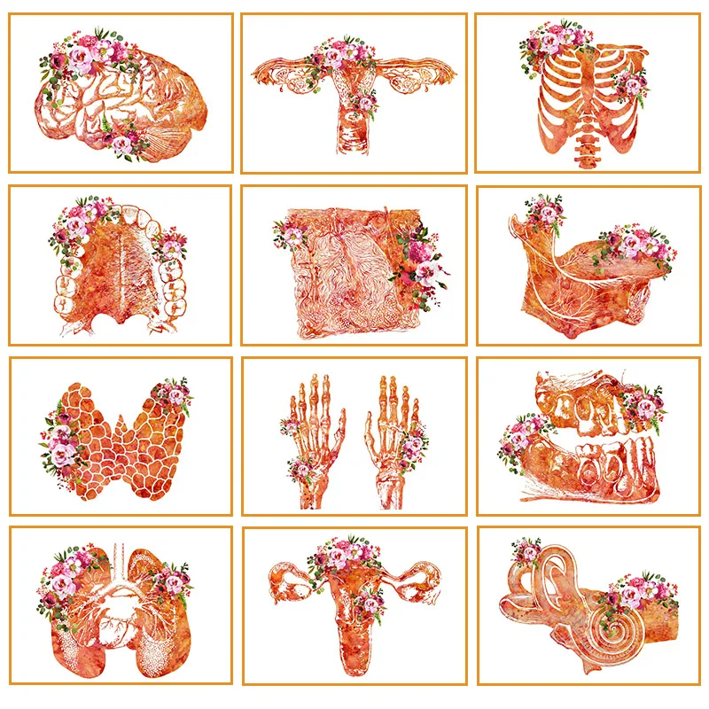 Medical-Brain-Art-Poster-Human-Organs-Canvas-Painting-Skeleton-Wall ...