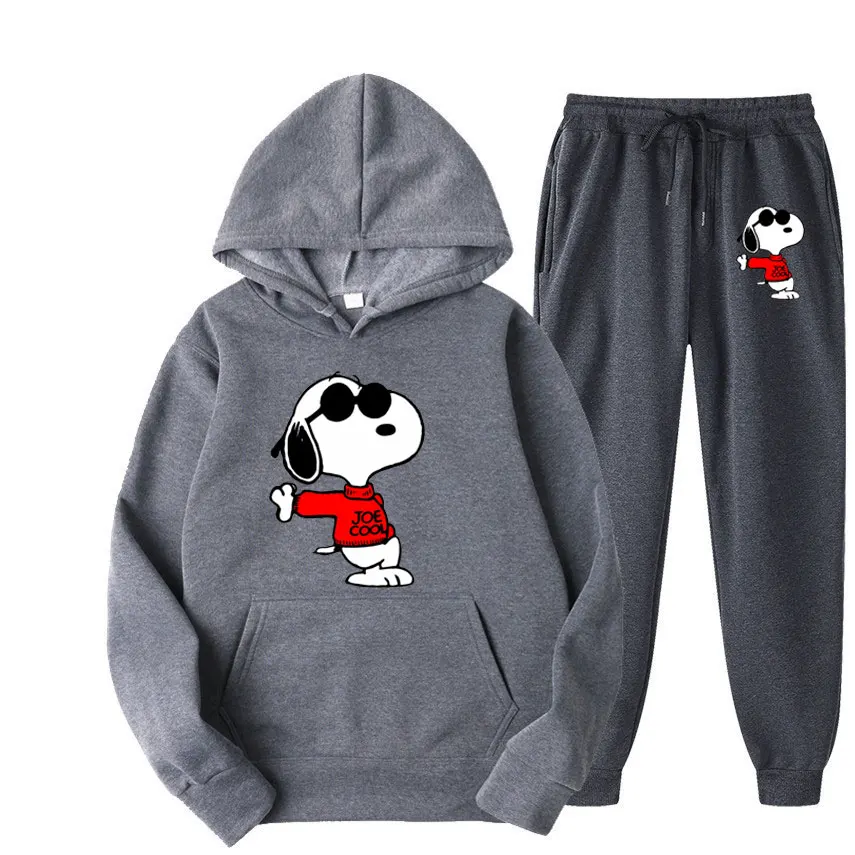Snoopy-Cartoon-Anime-Women-Sweatshirt-Sweatpants-Set-New-Fashion-Men ...