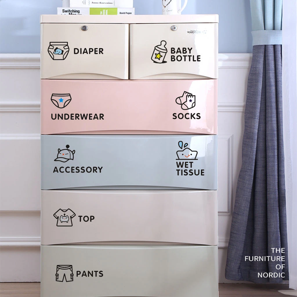 7pcs Baby Boy Clothes Stickers Home Decor Wardrobe Sticker Decal ...