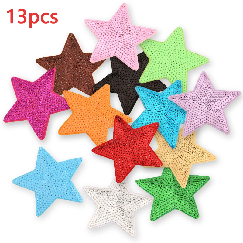 13pcs-Star-Iron-On-Patch-For-Clothes-Kids-Lot-Cute-Glitter-Heart ...