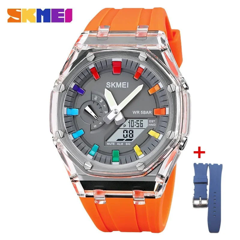 SKMEI Waterproof Men Watch Countdown Stopwatch Led Light Electronic ...