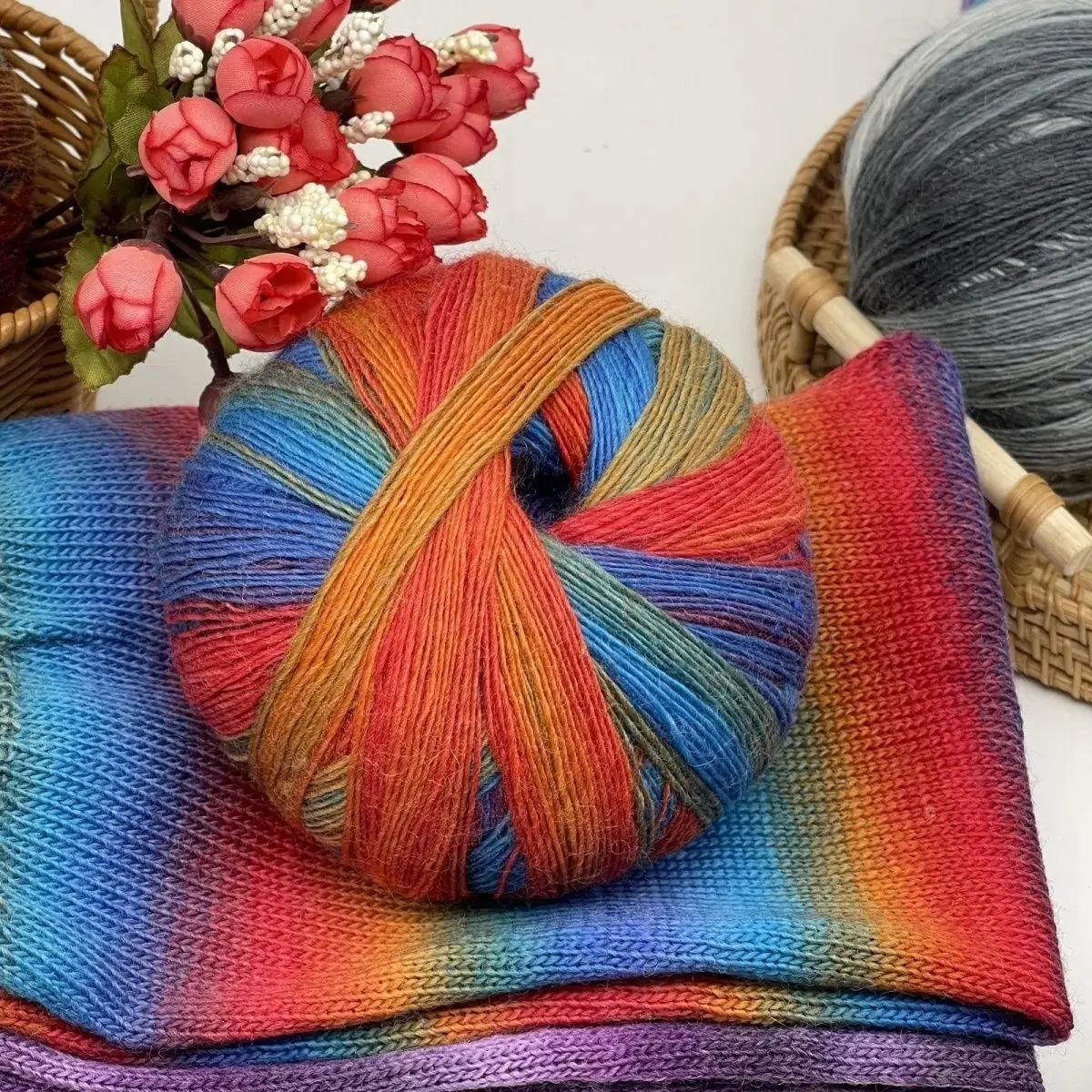 800m-pc-Rainbow-Dyed-Wool-Yarn-Gradient-Wool-Magic-Ball-for-Hand ...