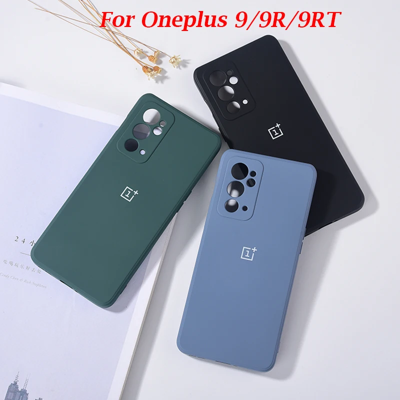 For Oneplus 9R Square Liquid Silicone Case Silky Touch Camera Protective Phone Back Cover For ...