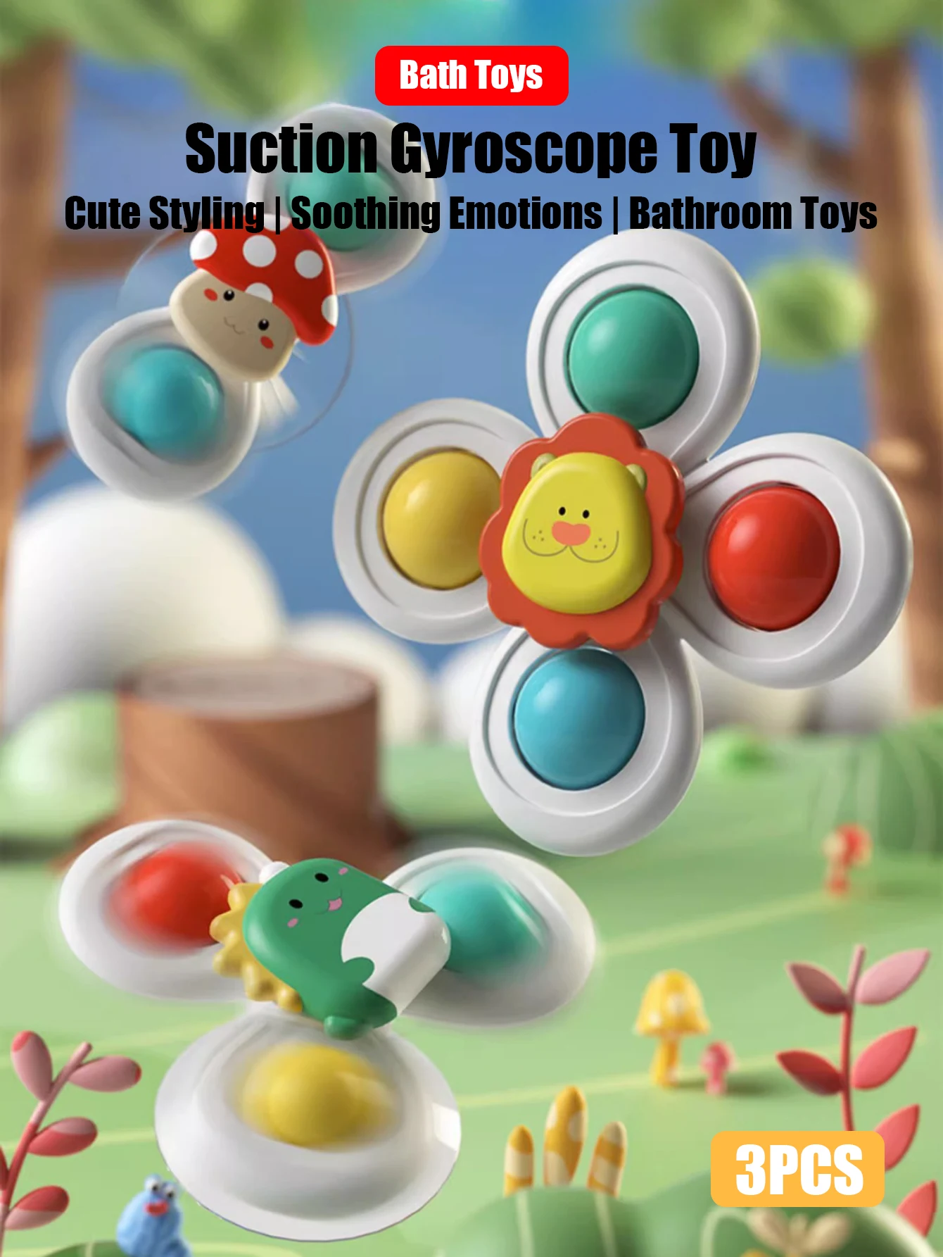 3Pcs-Set-Suction-Cup-Spinning-Cartoon-Animal-Spinner-Toys-Kids-Window ...