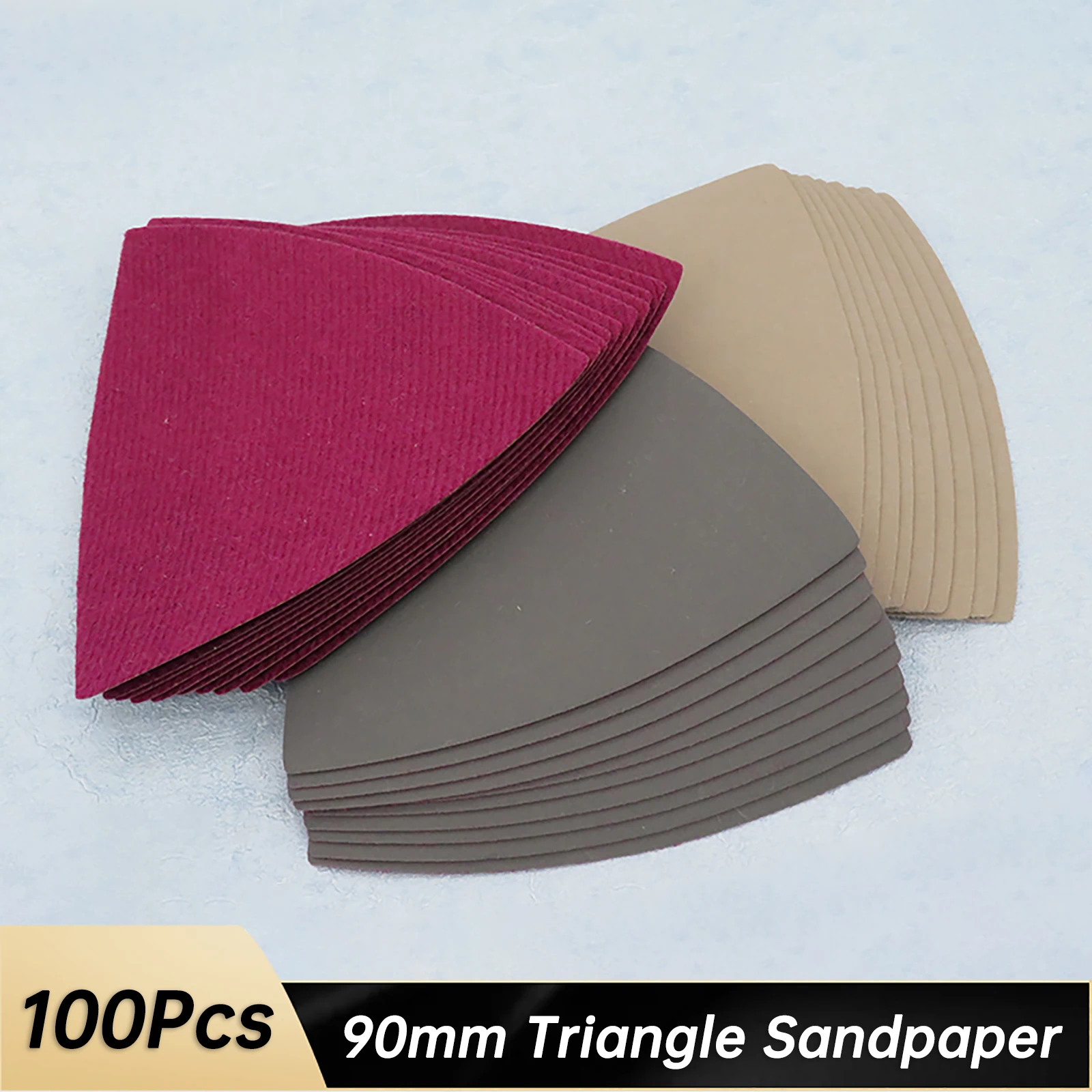 100Pcs-Triangular-Sanding-Disc-90mm-Delta-Sander-Hook-Loop-Sandpaper ...