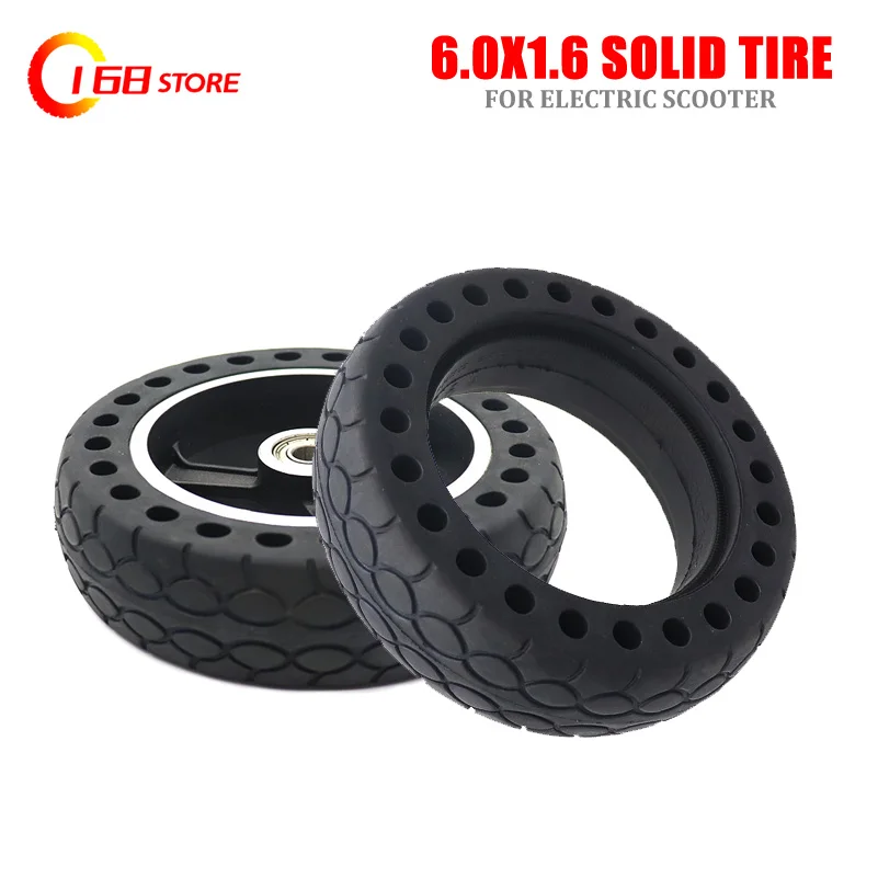 6 Inch Solid Tire Solid Wheel 6.0x1.6 Honeycomb Rubber Solid Fetus ...