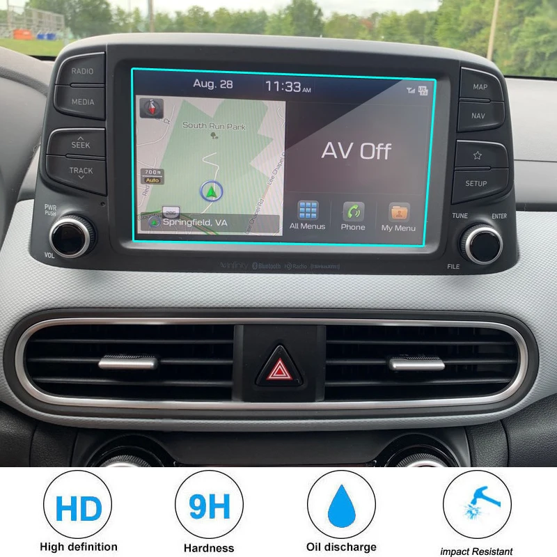 Tempered-Glass-Screen-Steel-Protective-Film-For-Hyundai-Kona-Ultimate-7 ...