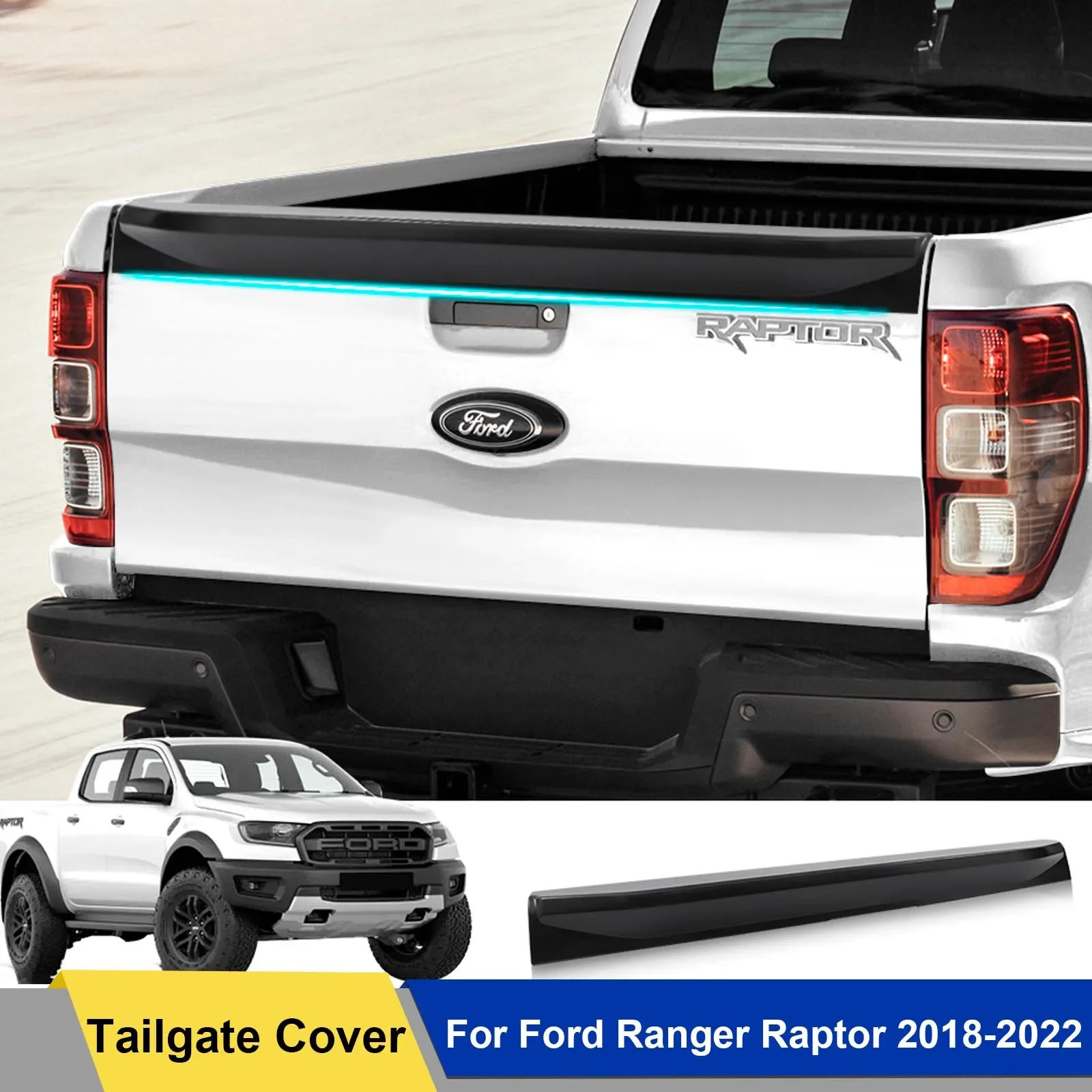 Tail-Gate-Protector-TailGate-Cover-Trim-for-Ford-Ranger-Raptor-2018 ...