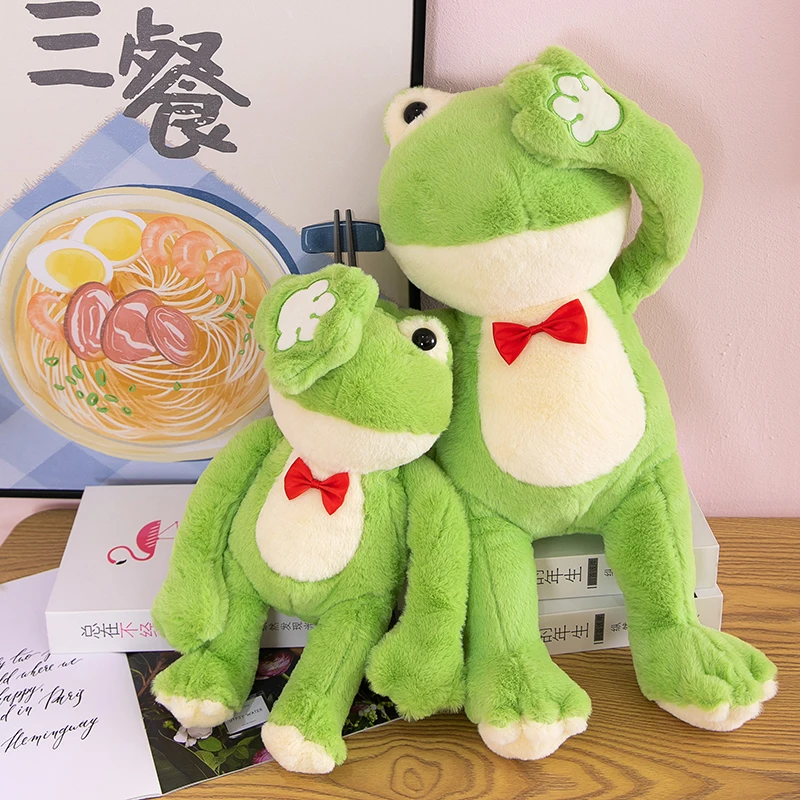 Lovely-Green-Little-Frog-Doll-on-The-Bed-Doll-Plush-Toy-Girl-Lonely ...