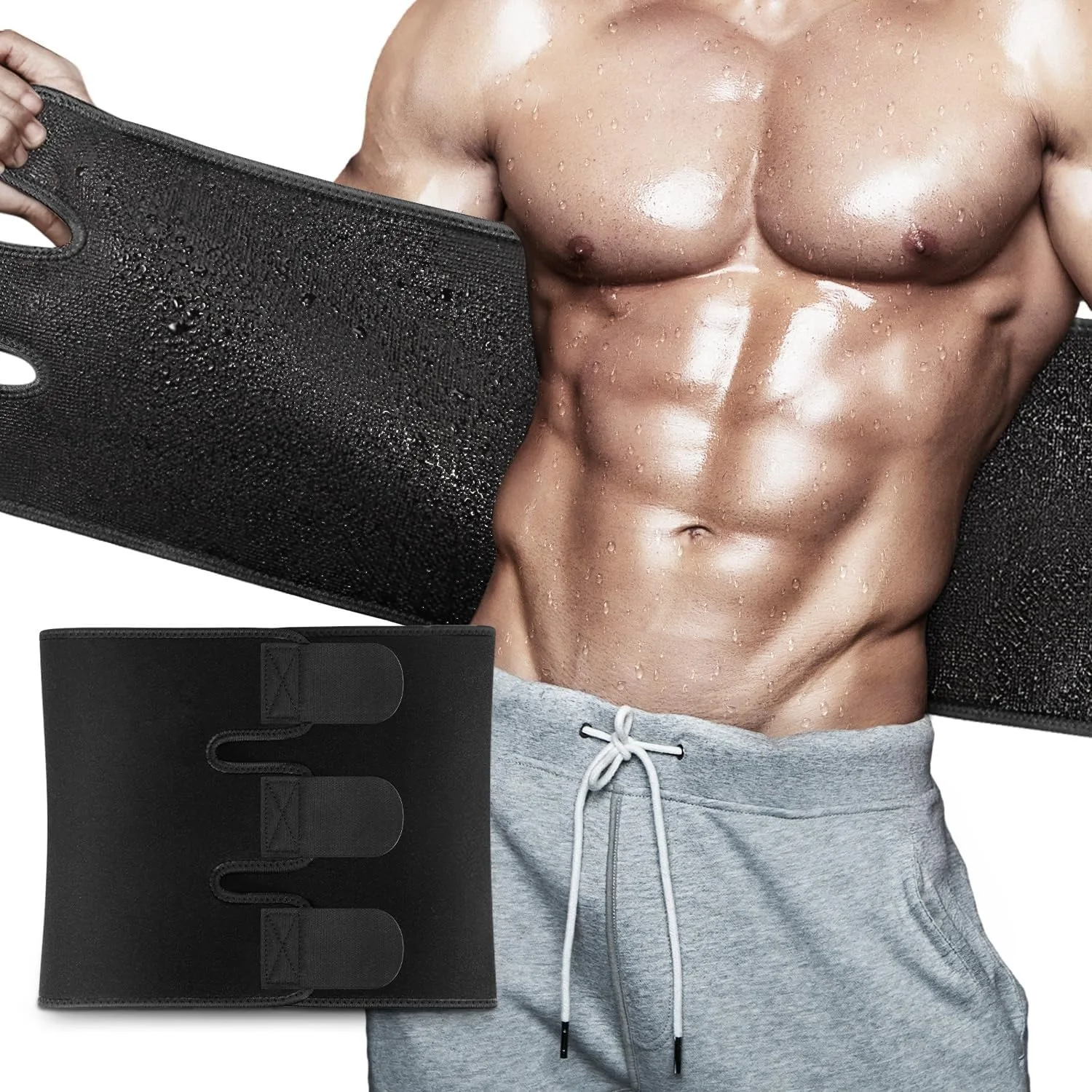 Waist Trimmer Sweat Waist Trainer for Women and Men Waist Sweat Belt ...