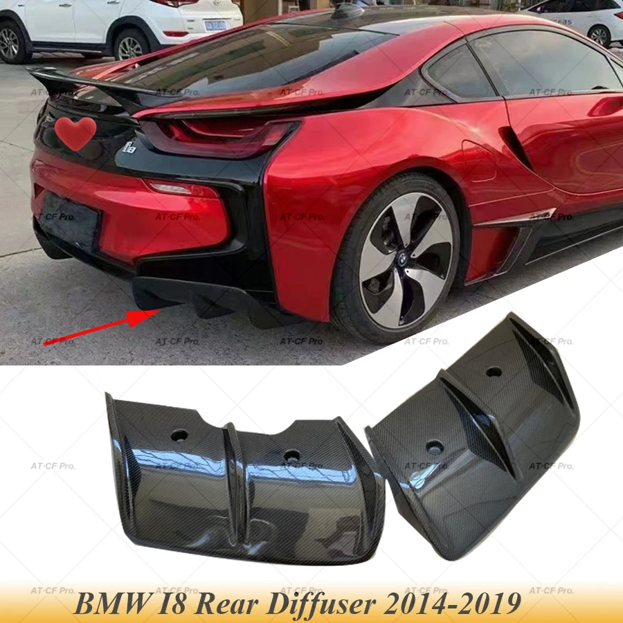 For I8 Carbon fiber FRP Rear Diffuser Bumper Splitter Lip Spoiler ...