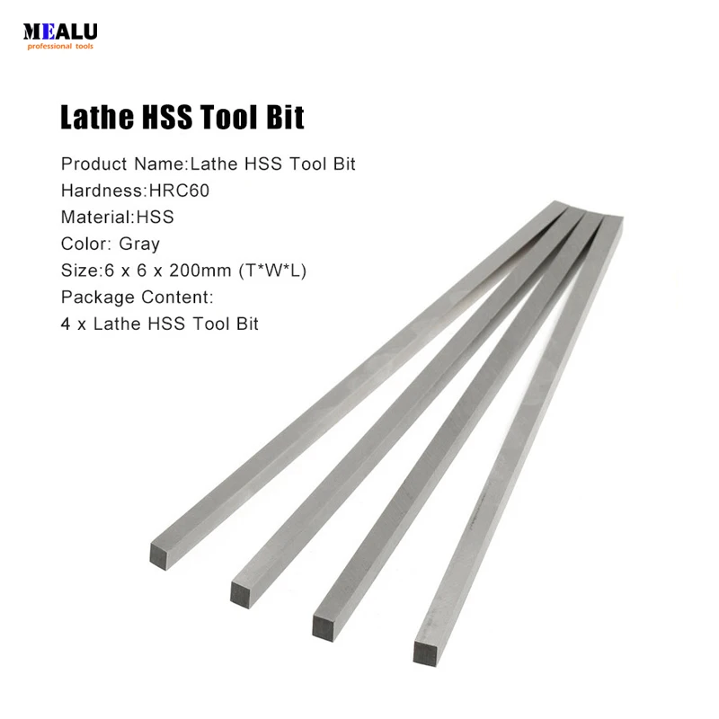 4-Pcs-Set-Turning-Tool-Square-Milling-Engraving-Lathe-HSS-Tool-Bit-6mm ...