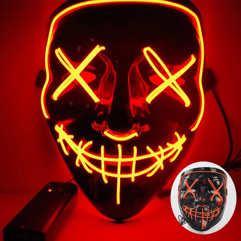 New Design Luminous Halloween LED Purge Mask Neon Light Up Party Mask ...