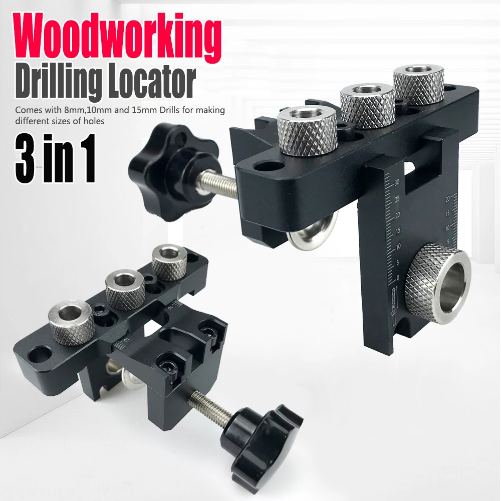 3-In-1-Adjustable-Precision-Jig-Dowel-Cam-Dowelling-Jig-Master-Kit-Wood ...