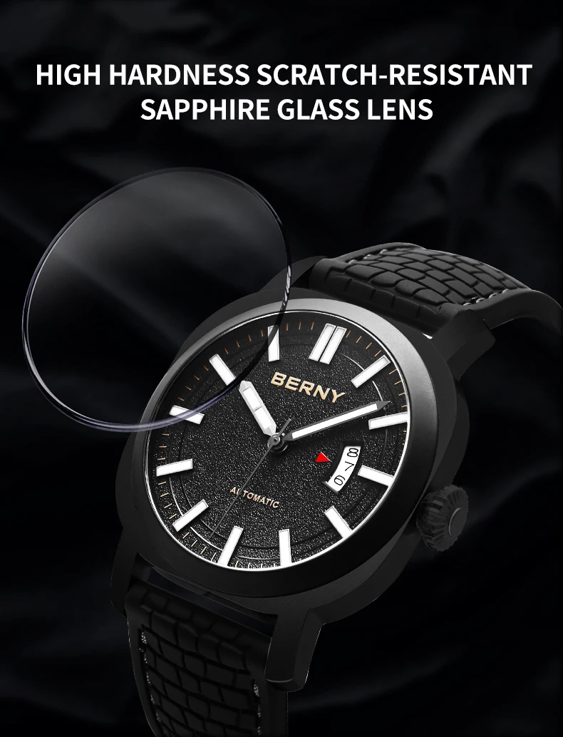 BERNY Men's Japanese Automatic Mechanical Watch, Self Winding Watches ...