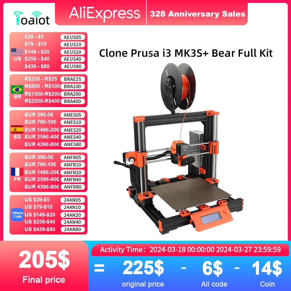 Clone-Prusa-i3-MK3S-Bear-Full-Kit-Upgrade-MK3S-Plus-Bear-3D-Printer ...