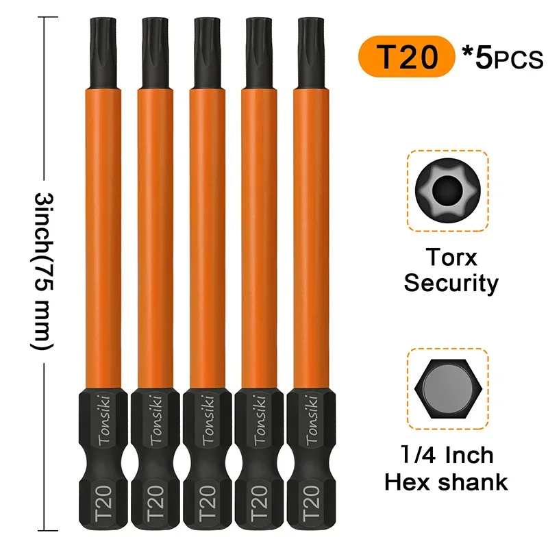 5Pcs-T20-T25-Torx-Screwdriver-Bits-1-4-Inch-Hex-Shank-Magentic-Torx-Bit ...
