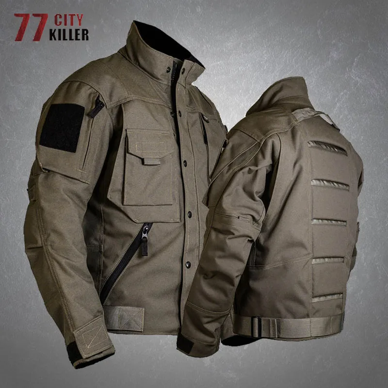 Tactical-Military-Jacket-Mens-Casual-Multi-Pocket-Scratch-resistant ...