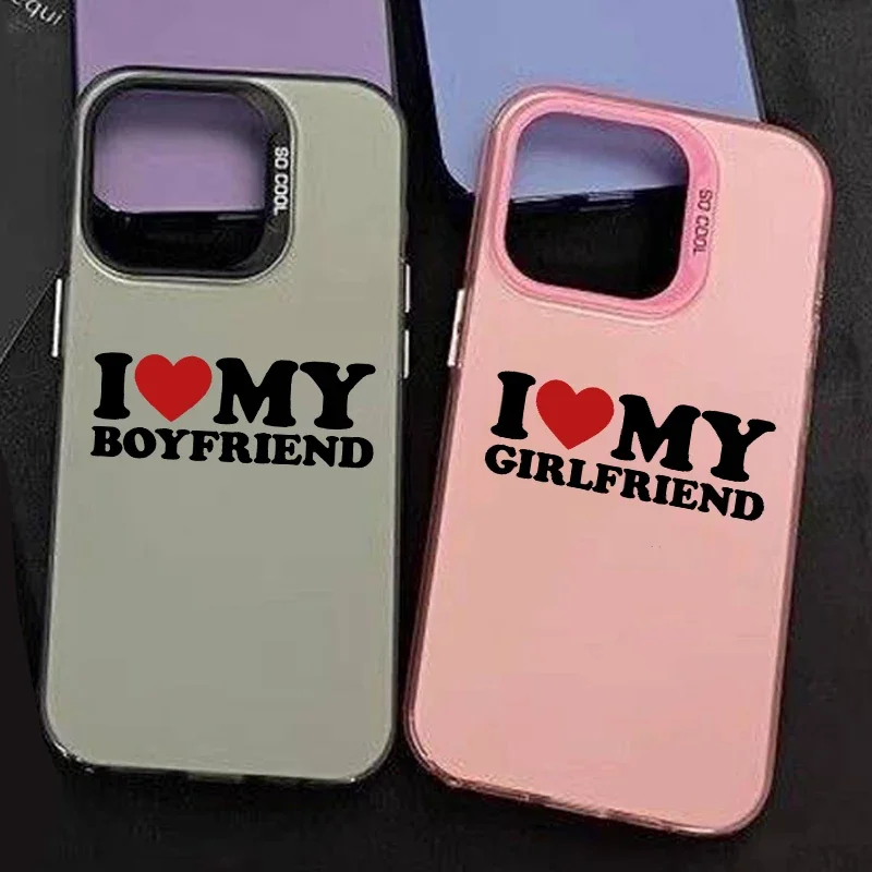 I Love My Boyfriend Girlfriend Couple Phone Case for IPhone 11 12 13 14 ...