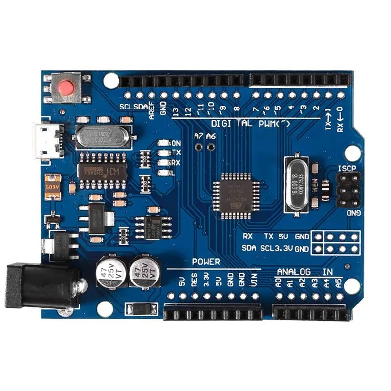 Placa-de-desarrollo-Arduino-UNO-R3-microinterfaz-ATmega328P-controlador-de-puerto-serie-CH340 ...