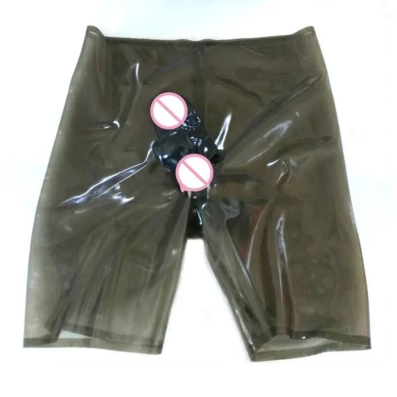Transparent-black-latex-shorts-with-condoms-latex-shorts-for-men-latex ...