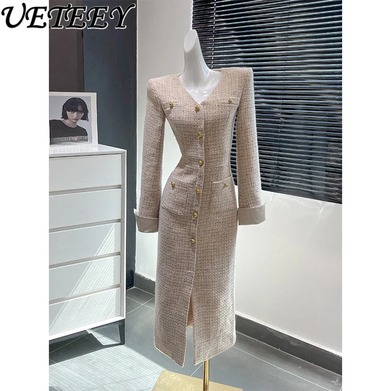Retro-Long-Sleeve-Dress-for-Women-Autumn-and-Winter-2023-New-French ...