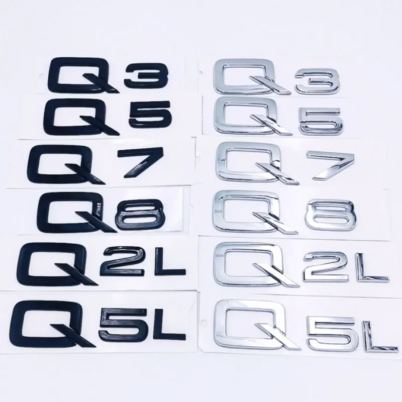 Q3 Q7 Q8 Q2L Q5L SQ3 SQ5 SQ7 letter car sticker for Audi Q sport series rear trunk modification ...